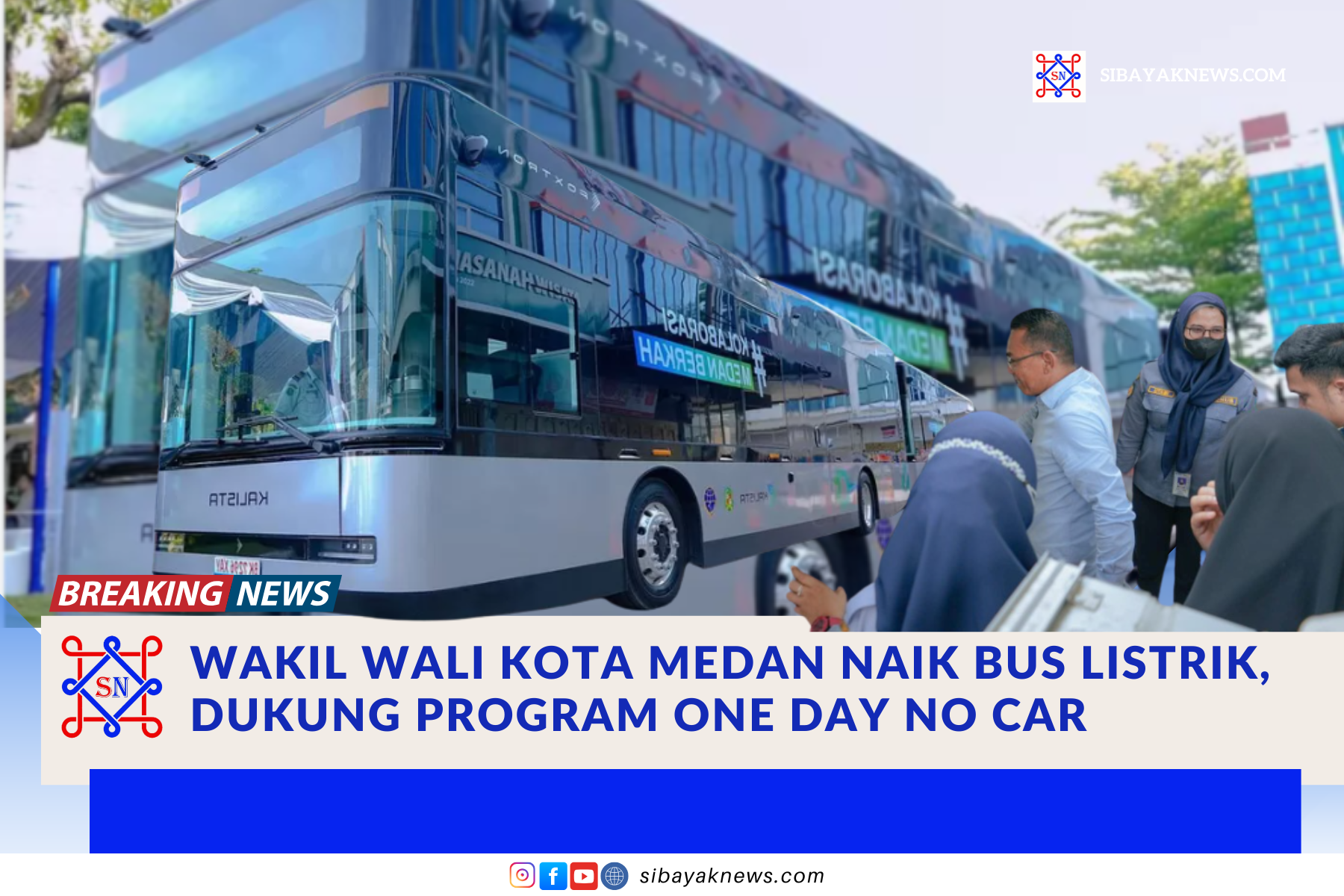 Wakil Wali Kota Medan Naik Bus Listrik, Dukung Program One Day No Car