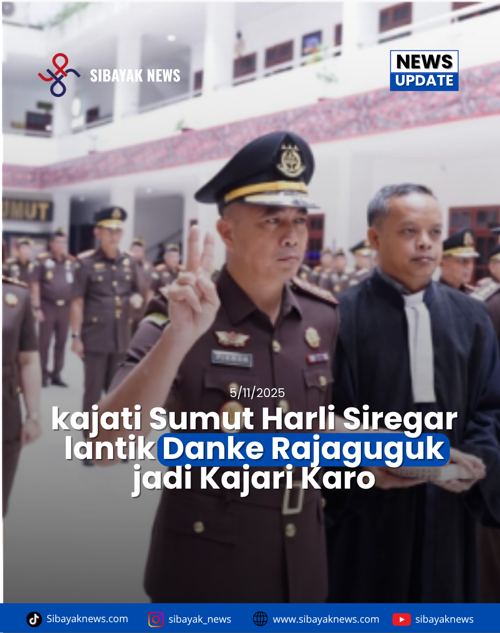Kajari Karo Berganti, Danke Rajagukguk Resmi Dilantik